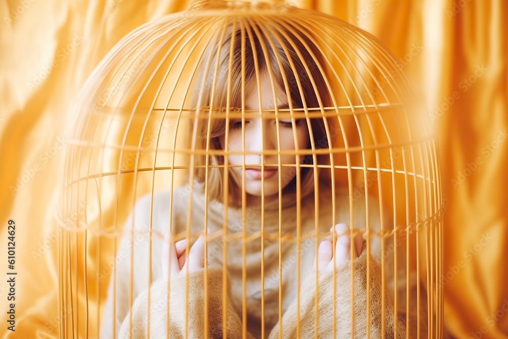 Powerful artwork portrays a golden cage as a metaphor for challenging ...