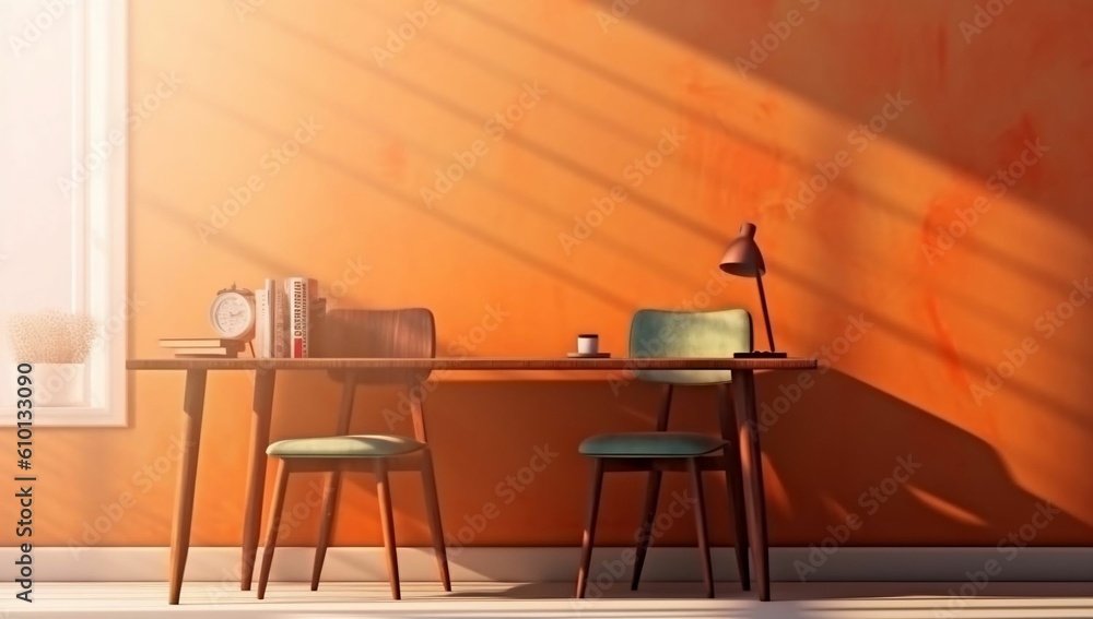 Learning Zone: Copy Space Background with Study Table and Chairs Stock ...