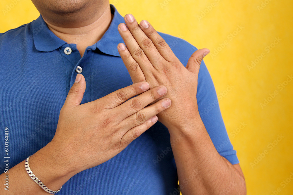 Hands of a Latino man makes sign language, expression and gesture ...
