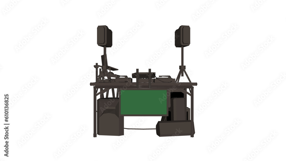 Vector illustration sketch of music dj booth youtuber cartoon Stock ...