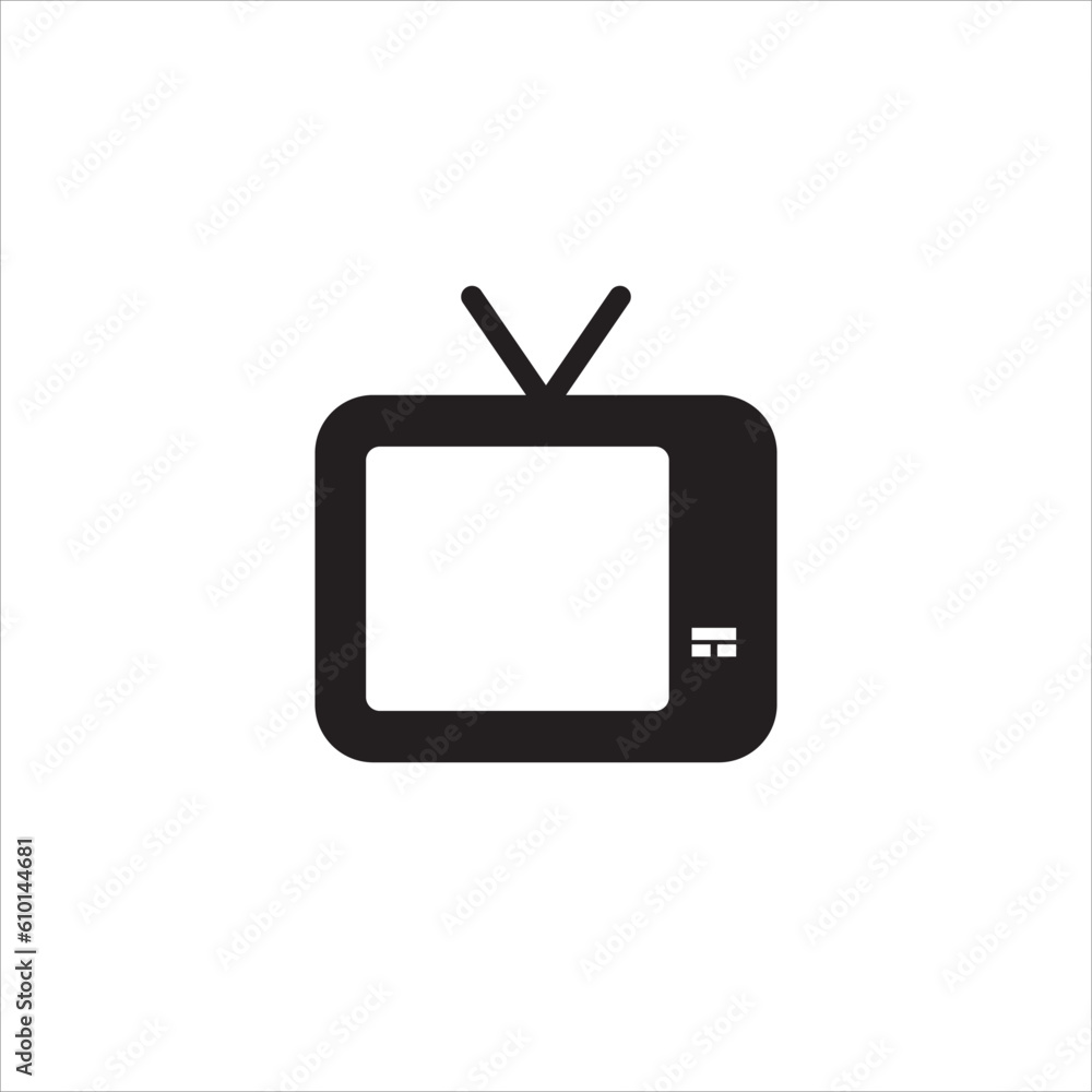 TV icon in trendy flat style isolated on gray background. Television ...
