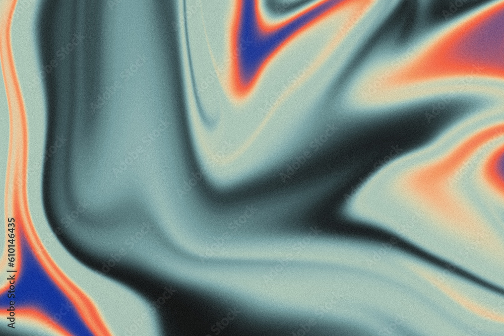 Abstract liquid gradient background. Distorted wave, grainy texture ...