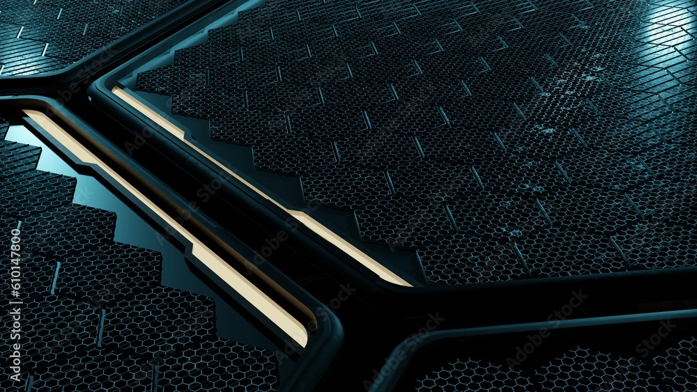 Futuristic conceptual design background. Spaceship texture wallpaper. Brushed technology pattern ...