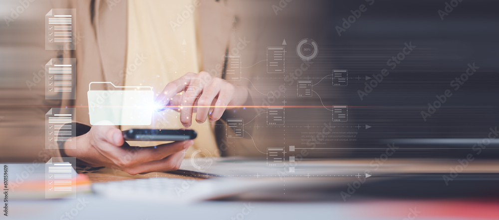 Foto de Auditor checking office documents ,Management of important ...