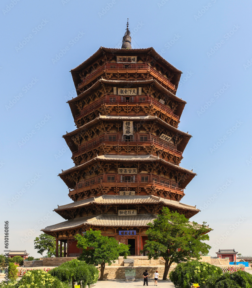 Yingxian Wooden Pagoda or Sakyamuni Pagoda at Fogong Temple in Ying ... Yingxian Wooden Pagoda or Sakyamuni Pagoda at Fogong Temple in Ying ...