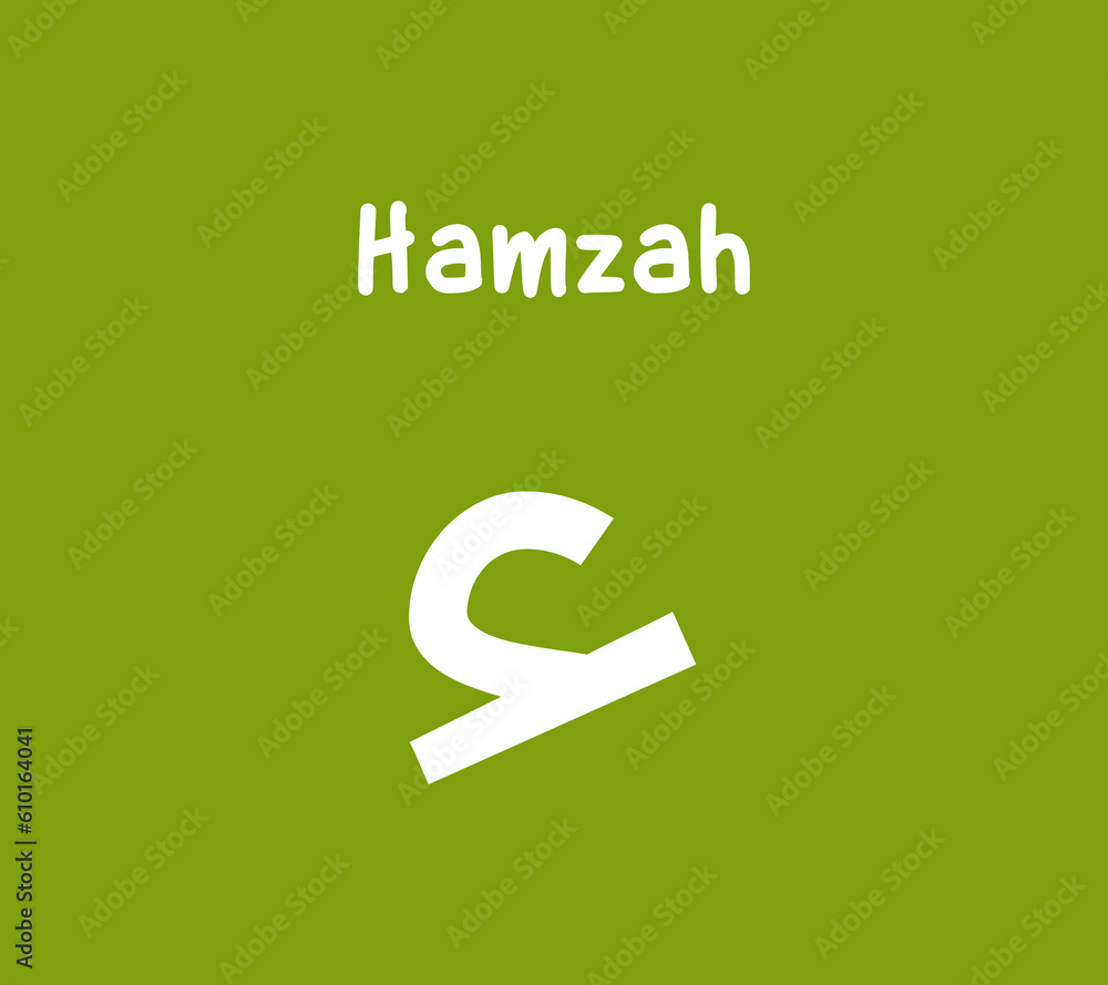 Hamzah - Flashcards of basic Arabic letters or hijaiyah letters ...