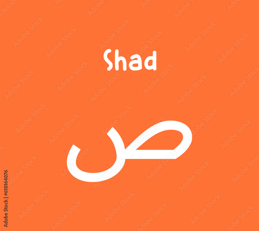 Shad - Flashcards of basic Arabic letters or hijaiyah letters alphabet ...