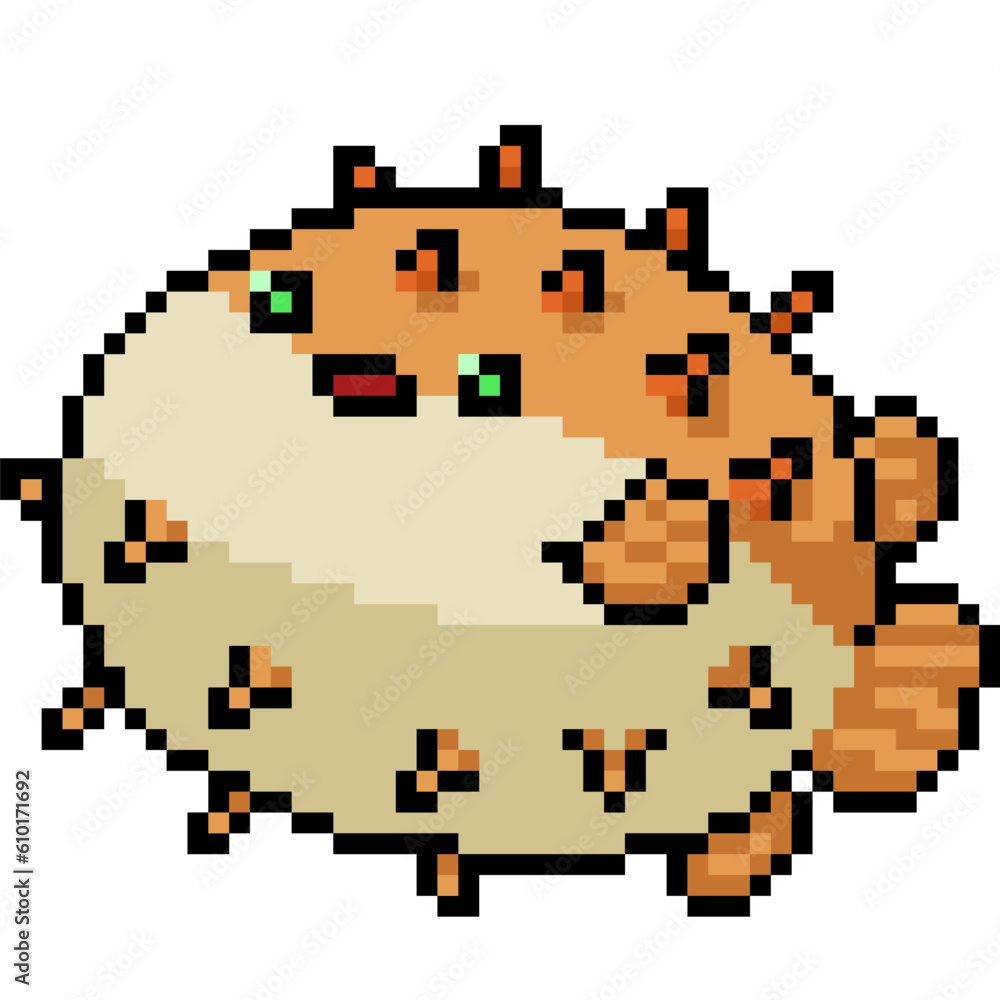 pixel art puffer fish balloon Stock Vector | Adobe Stock