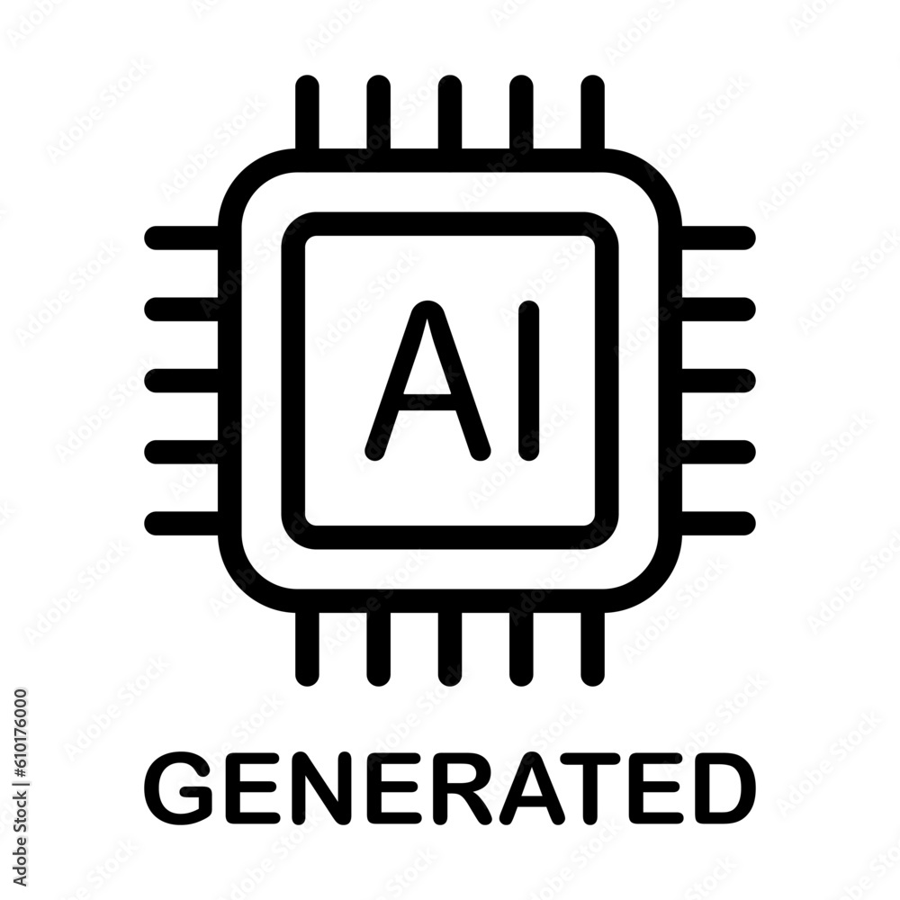 Artificial intelligence generated icon vector AI sign for graphic ...