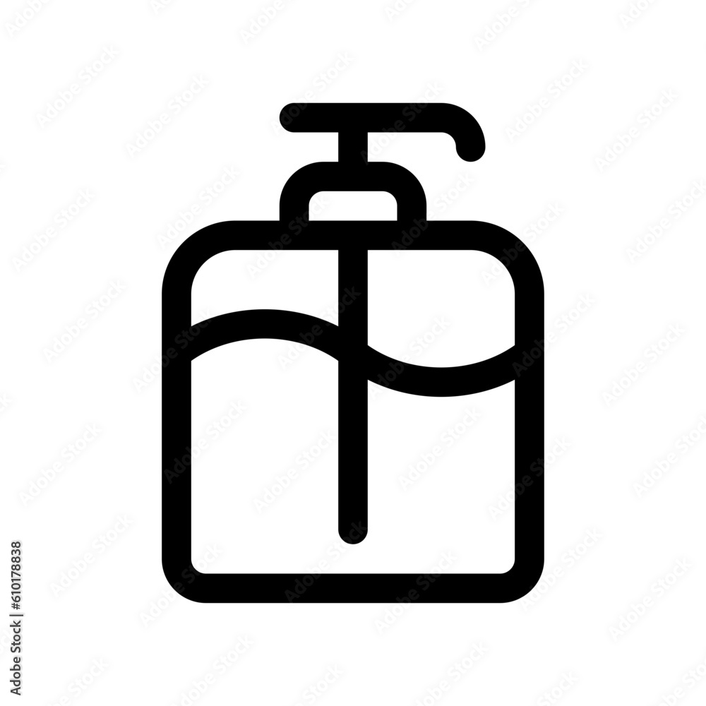 Editable shampoo pump bottle vector icon. Barbershop, lifestyle ...