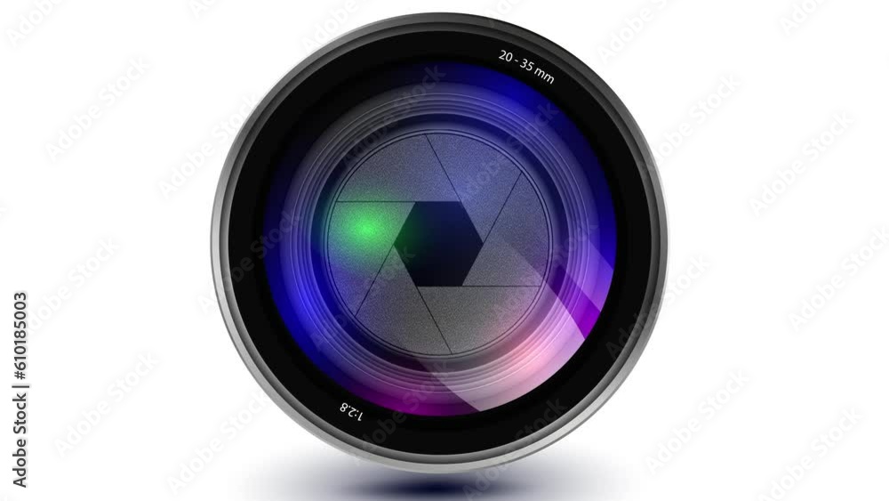 Digital Lens Aperture Diaphragm Close up of DSLR Camera. f-stop ...