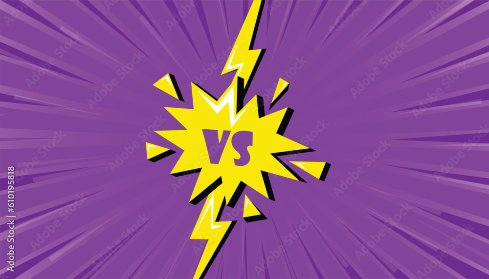 VS comic book design. VS Comic abstract purple background with ...