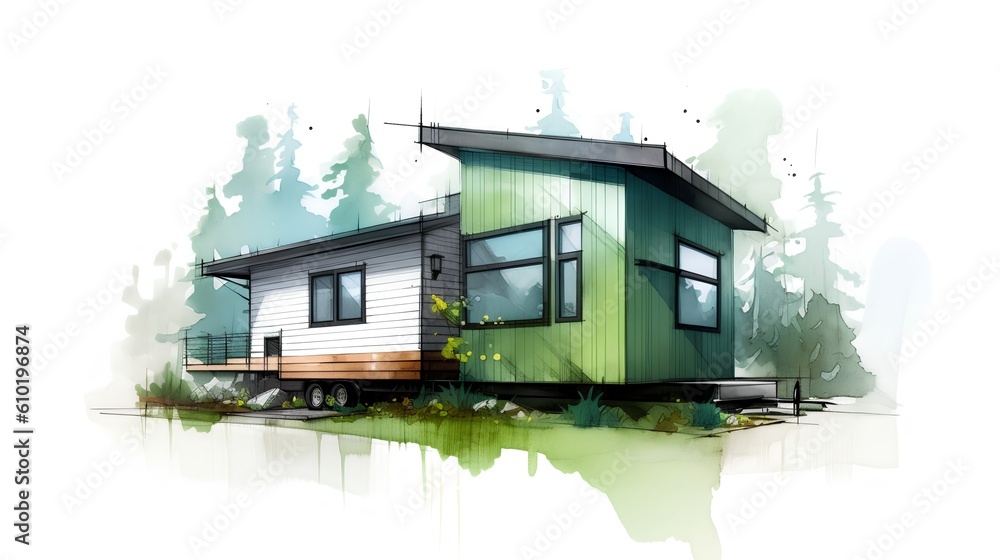 Tiny home project concept, illustrating the minimalist lifestyle that ...