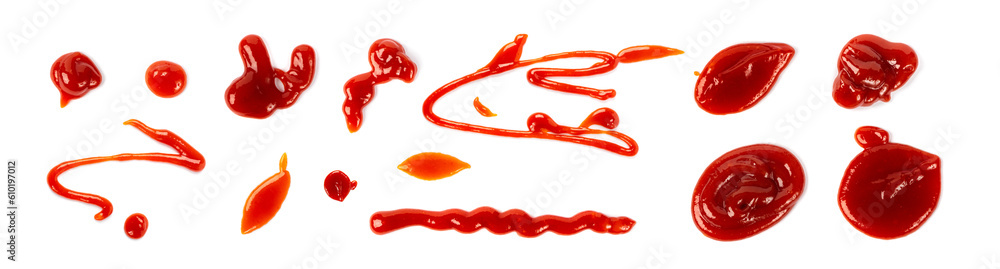 Ketchup Drop Isolated, Tomato Sauce Splash, Catsup Stain, Hot Puree ...