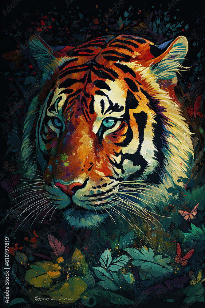 Tiger Head in the Woods : Tiger Head in the Forest : Tiger Head in the ...