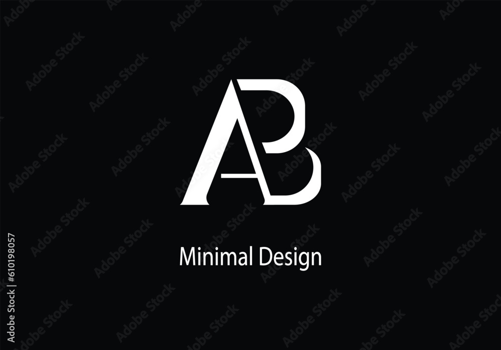 Alphabet AB monogram logo design. Alphabet AB. AB. vector logo. Modran ...