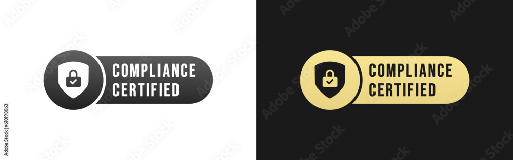 Compliance certified label or Compliance certified logo vector isolated ...