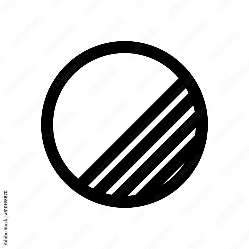 Black single Lunar Eclipse line icon, simple dark moon flat design ...