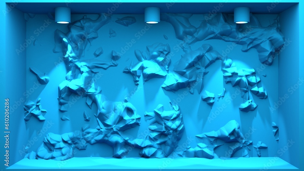 Abstract blue showcase background. Site template. 3d Stock Illustration ...