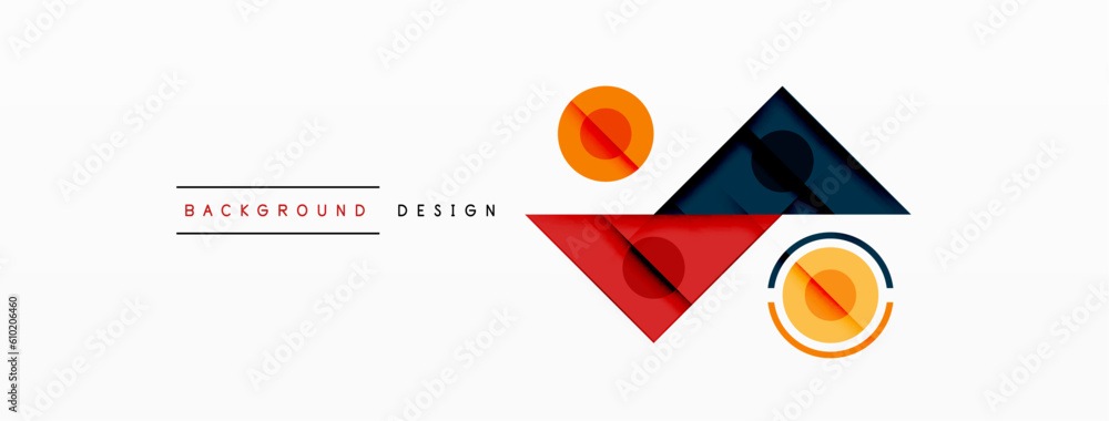 Colorful triangles and round shapes background. Template for wallpaper ...