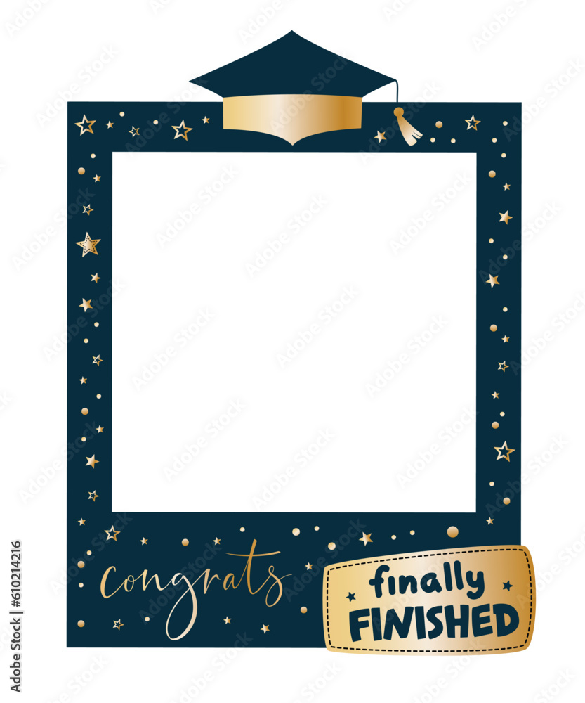 Graduation party photo booth props. Frame with cap for grads ...
