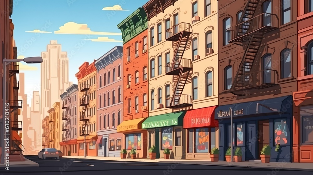 Background New York. Beautifully illustrated depiction of New York City ...