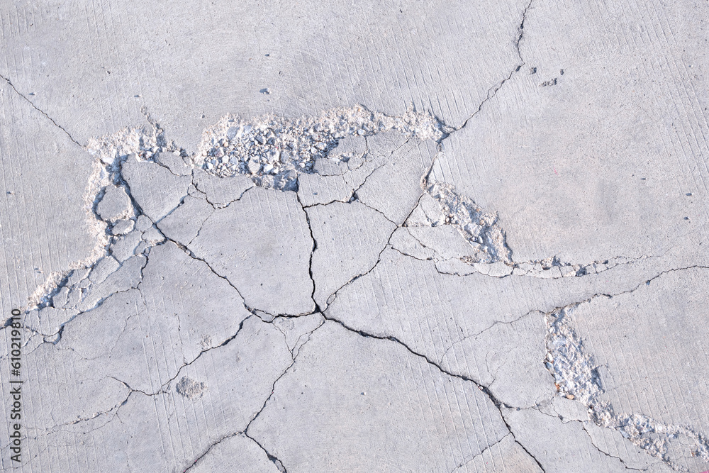 Cracks and broken texture background of damaged concrete floor Stock ...