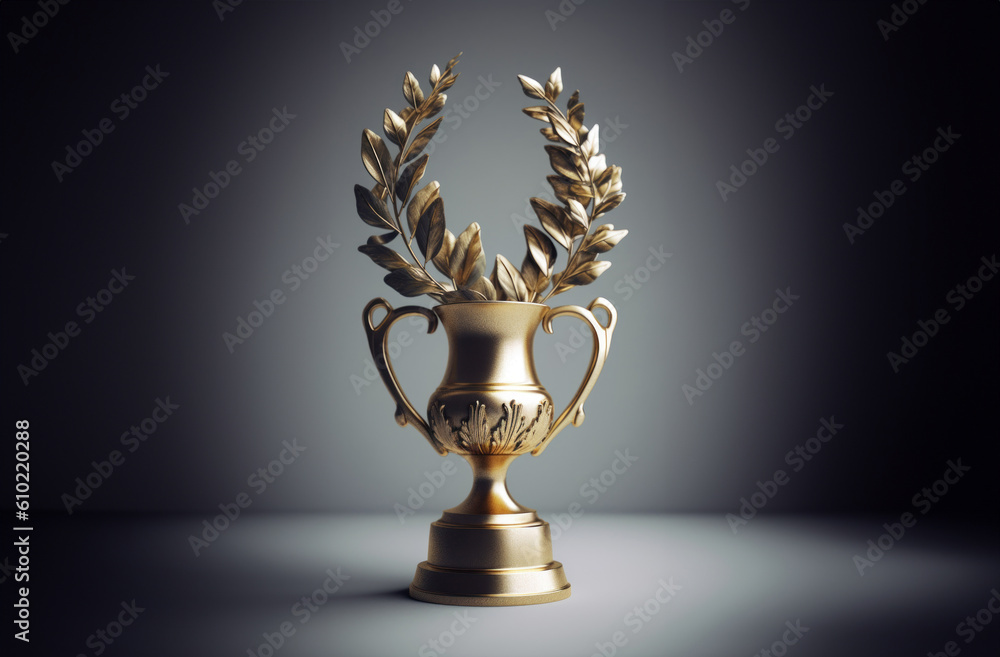 Cup trophy of the winner leader award for victory, AI generated Stock ...