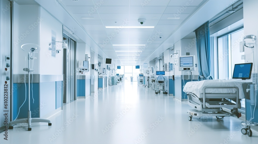 Panoramic view of the advanced operating room. Generative ai. Stock ...