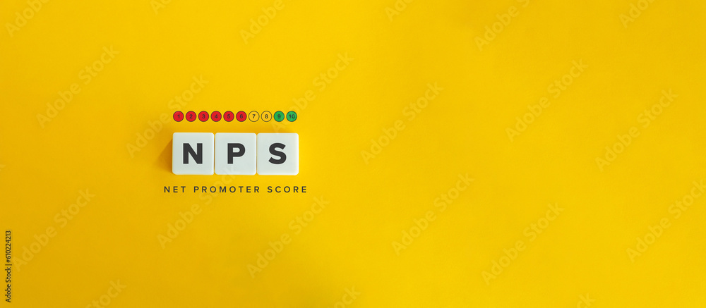 Net Promoter Score (NPS) Banner and Concept Image. Letter Tiles on ...
