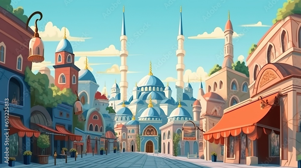 Background Istanbul. A visually striking banner design featuring a ...