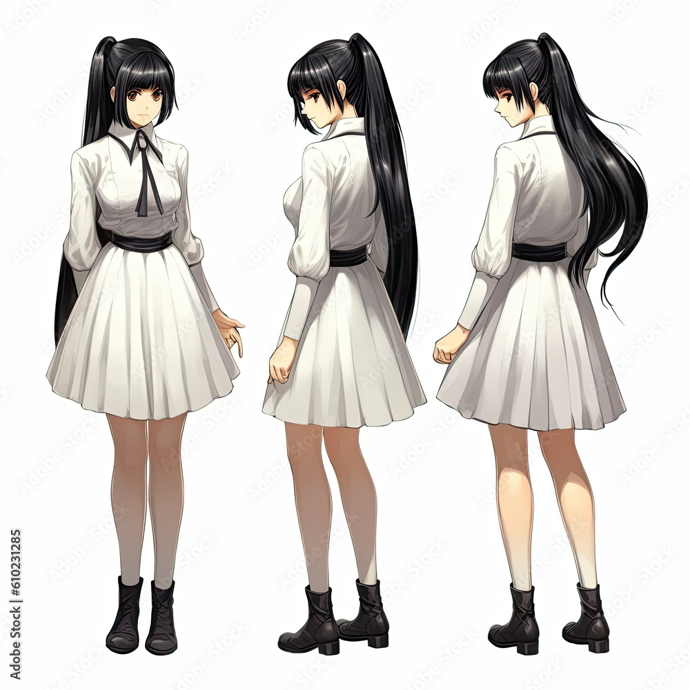 Anime-style depiction of a girl in a school uniform Visual novel ...