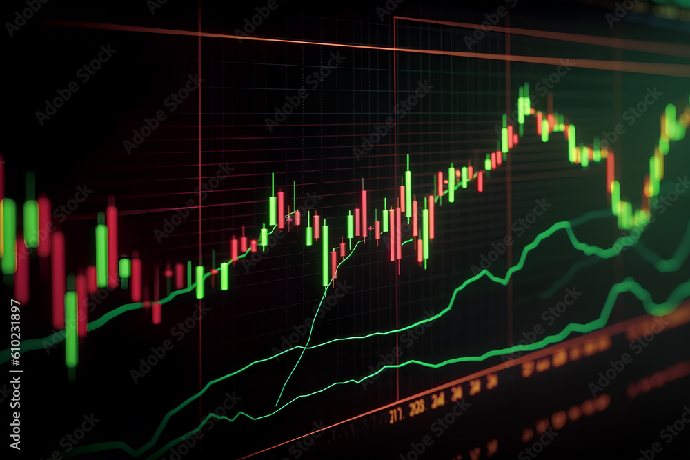 Trading concept chart with diagrams showing profits and losses ai ...