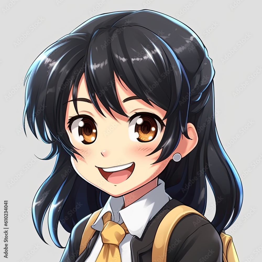 Anime-style depiction of a girl in a school uniform Visual novel ...