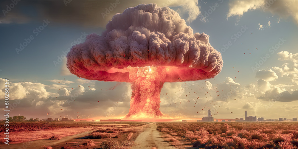 Fictional Illustration of a Nuclear Explosion Wallpaper Background ...