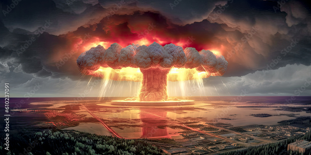 Fictional Illustration of a Nuclear Explosion Wallpaper Background ...