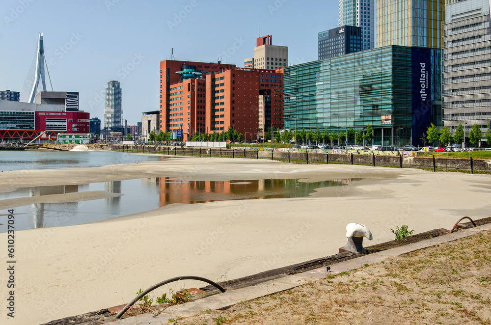Rotterdam, The Netherlands, June 5, 2023: land reclamation in a section ...