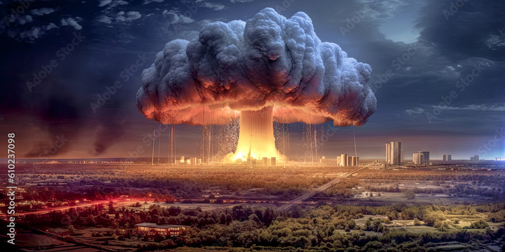 Fictional Illustration of a Nuclear Explosion Wallpaper Background ...