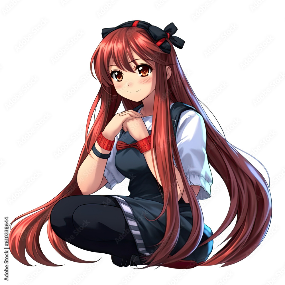 Anime-style depiction of a girl in a school uniform Visual novel ...