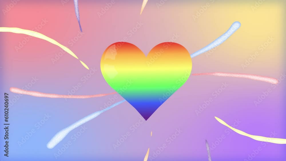 Graphic illustration of a lgbt heart beating, 2d animation Stock Video ...