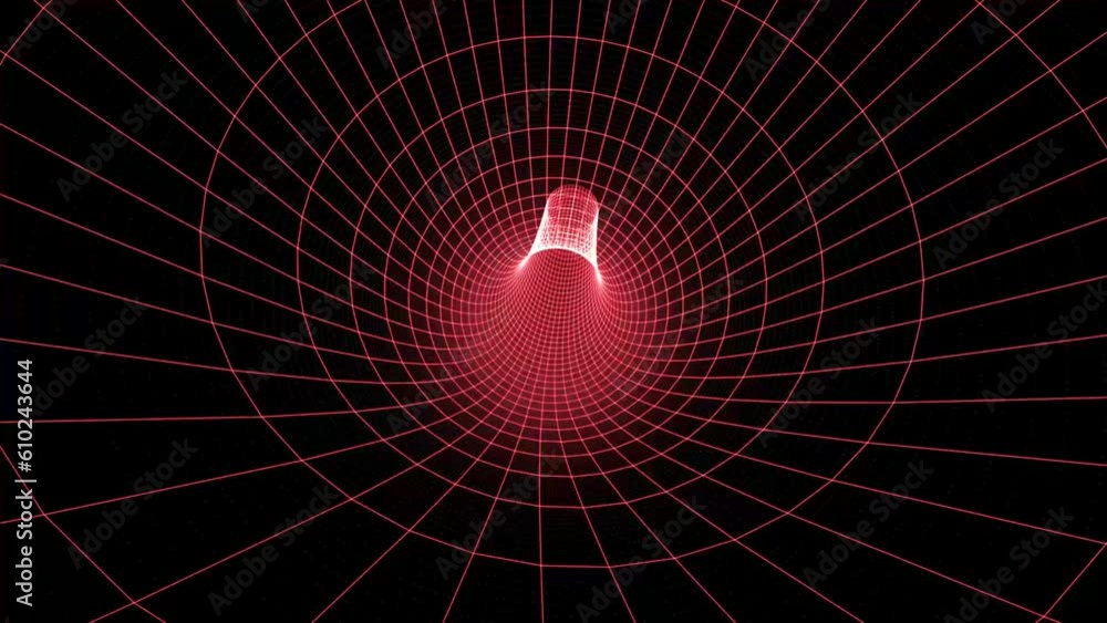 Gravity wired Bent hole in spacetime. Grid Warped Funnel Wormhole ...