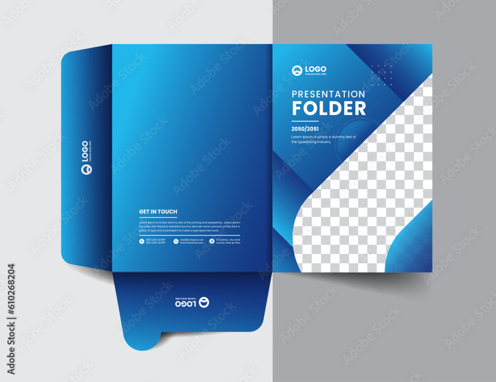 corporate company presentation folder layout concept design with modern ...