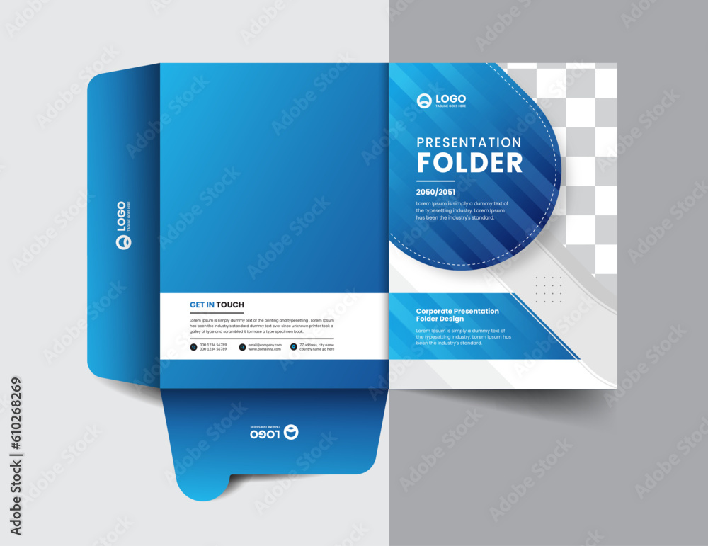 corporate company presentation folder layout concept design with modern ...