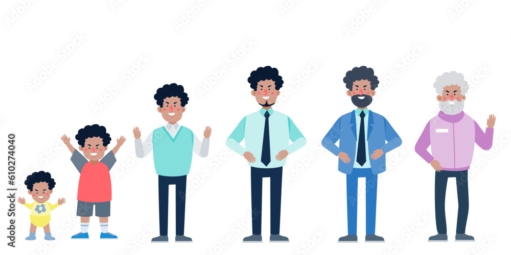 Vetor de Character with human life cycles vector illustration ...