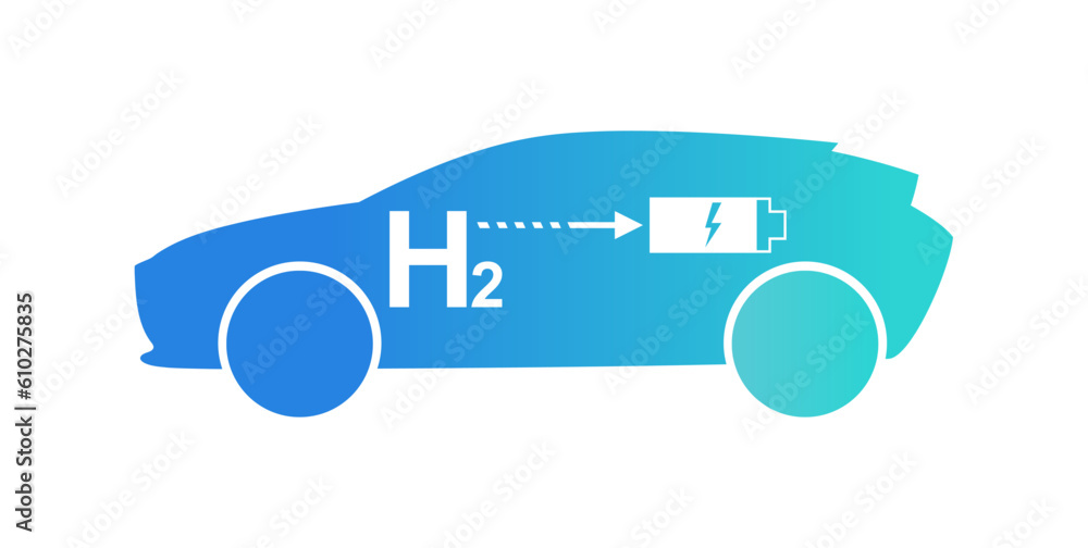 Schematic illustration of a hydrogen fuel cell vehicle. Hydrogen ...