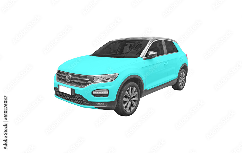 FRONT view of aquamarine car isolated on white, VOLKSWAGEN t-roc png ...