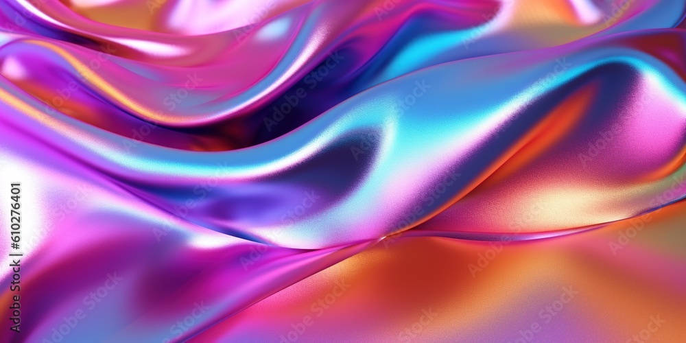 Iridescent chrome wavy gradient cloth fabric abstract background ...