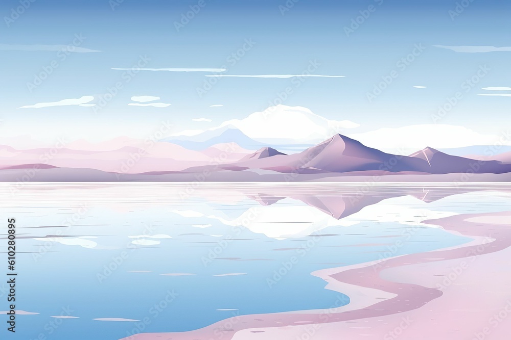The illustration of uyuni salt lake,Salar de Uyuni,ai contents by ...