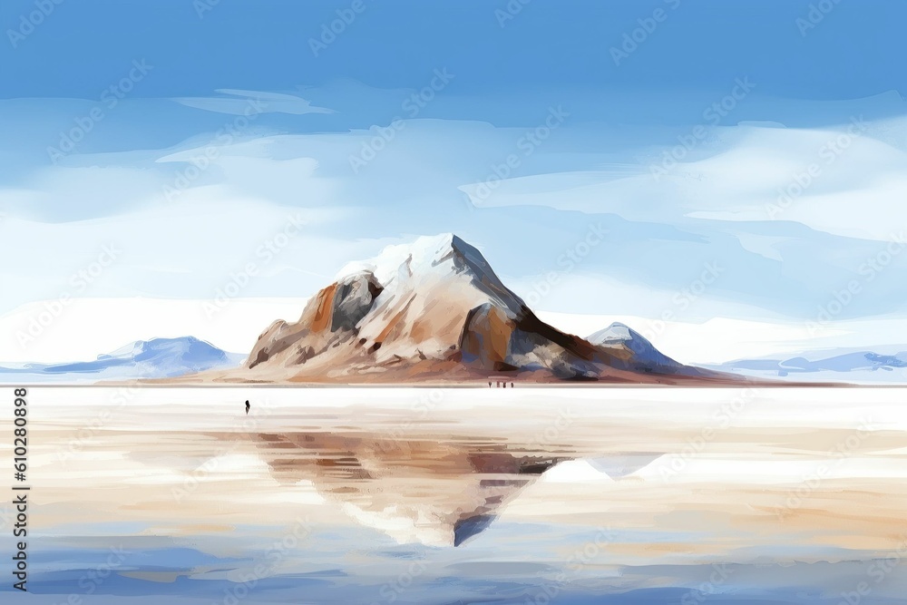 The illustration of uyuni salt lake,Salar de Uyuni,ai contents by ...