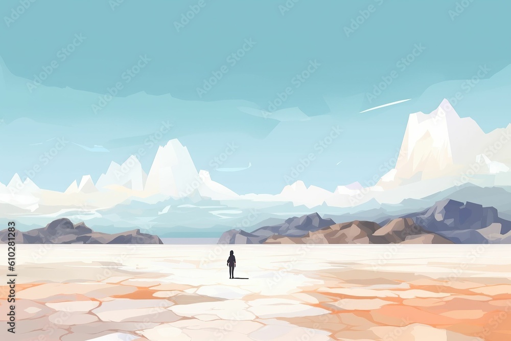The illustration of uyuni salt lake,Salar de Uyuni,ai contents by ...